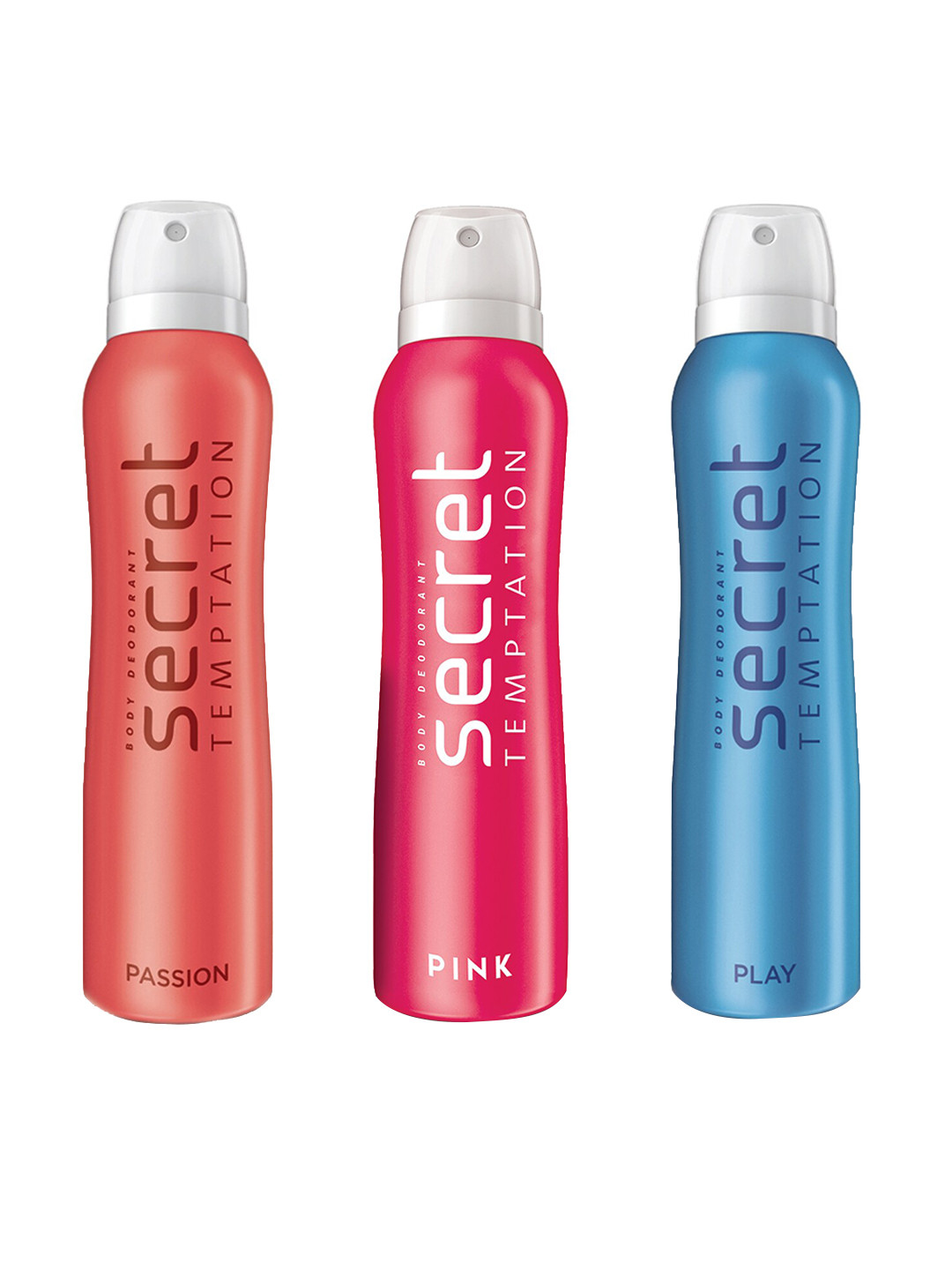 Buy Secret Temptation Set Of 3 Deodorant Passion, Play And Pink 150ml ...
