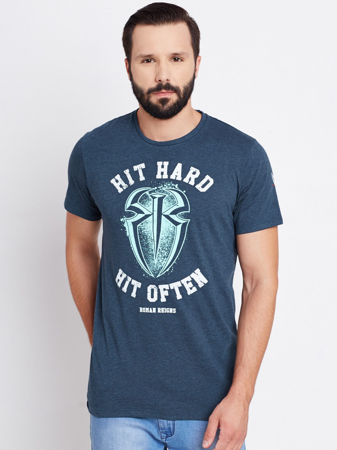 Buy WWE Men Navy Printed Round Neck T Shirt - Tshirts for Men 1481650 ...