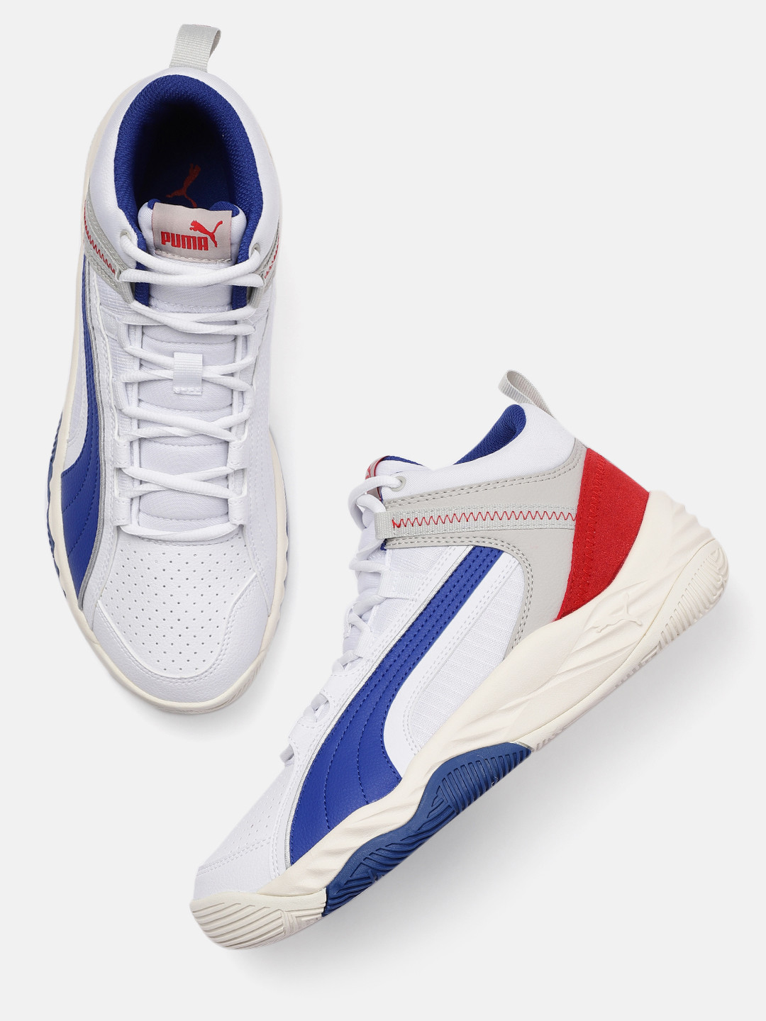 Buy Puma Unisex White And Blue Colourblocked Rebound Future Evo ...