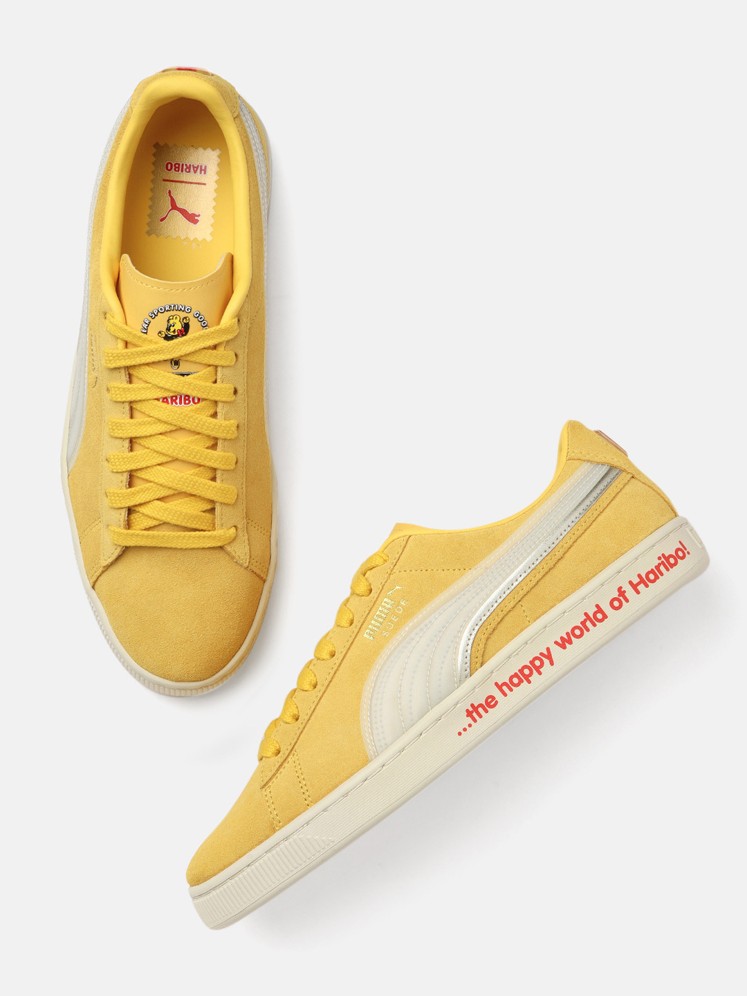 Buy PUMA X HARIBO Unisex Yellow Suede Triplex Trainers - Casual Shoes ...