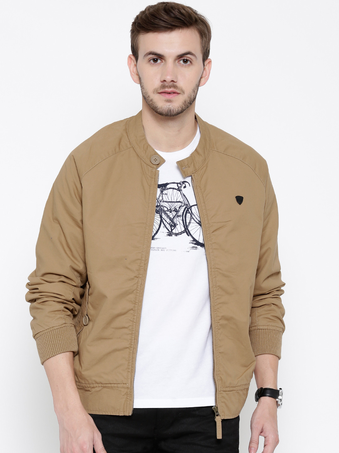 Buy John Players Khaki Jacket - Jackets for Men 1483025 | Myntra
