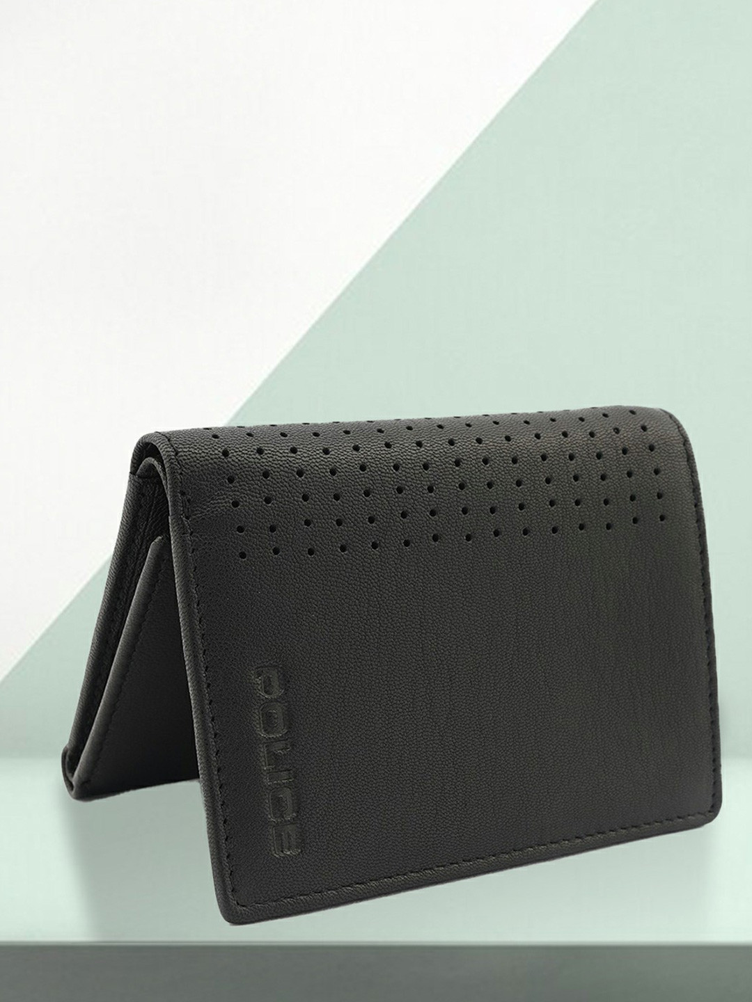 Buy Police Men Black Solid Leather Three Fold Wallet - Wallets for Men ...