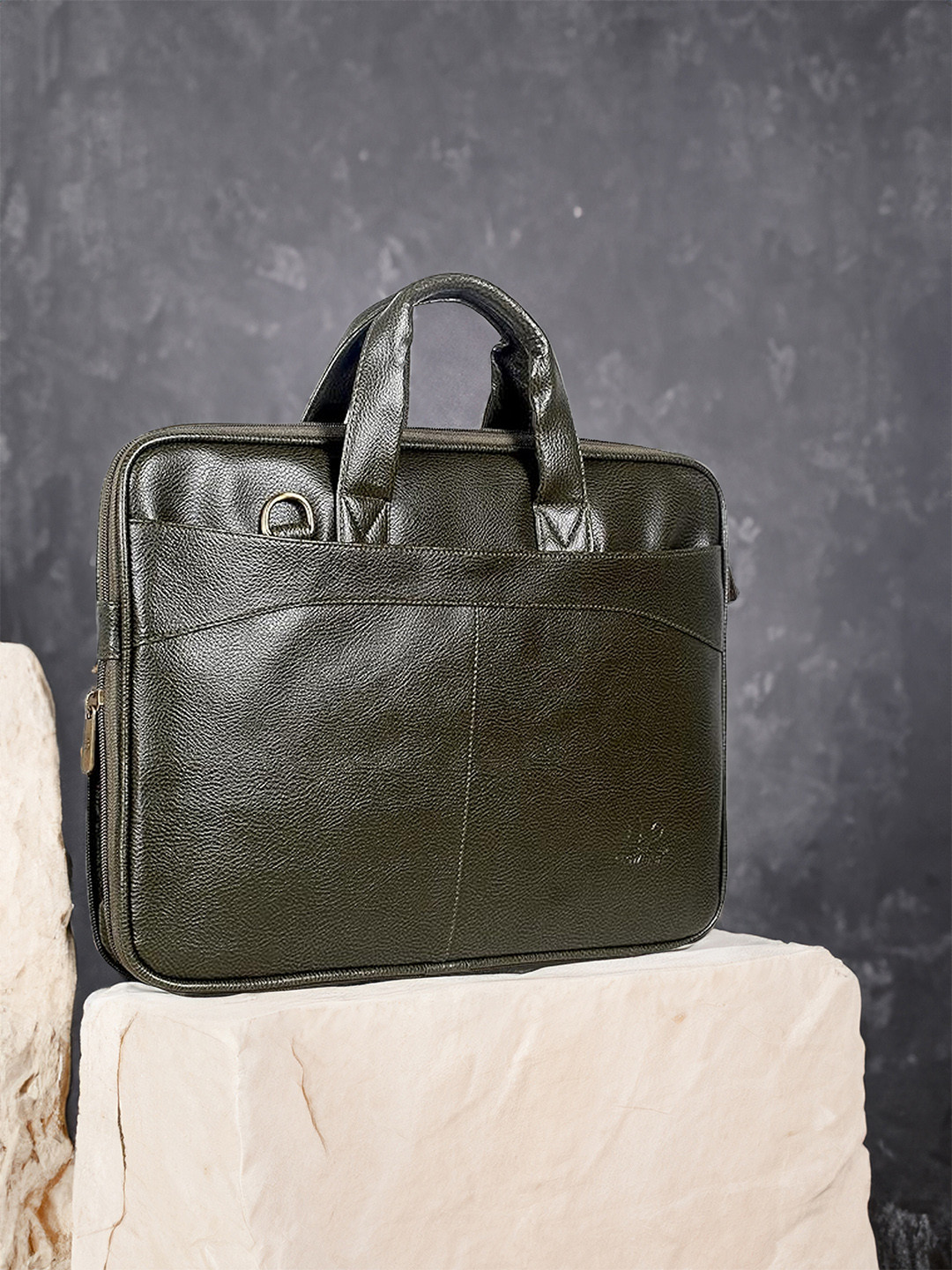 Buy THE CLOWNFISH Glamour Unisex Green Leather Laptop Bag - Laptop Bag ...