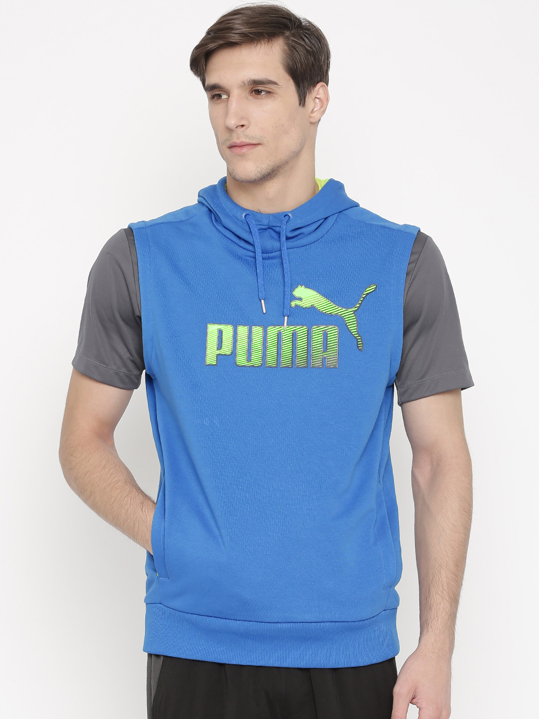 Buy Puma Men Blue Printed Sweatshirt - Sweatshirts for Men 1483715 | Myntra