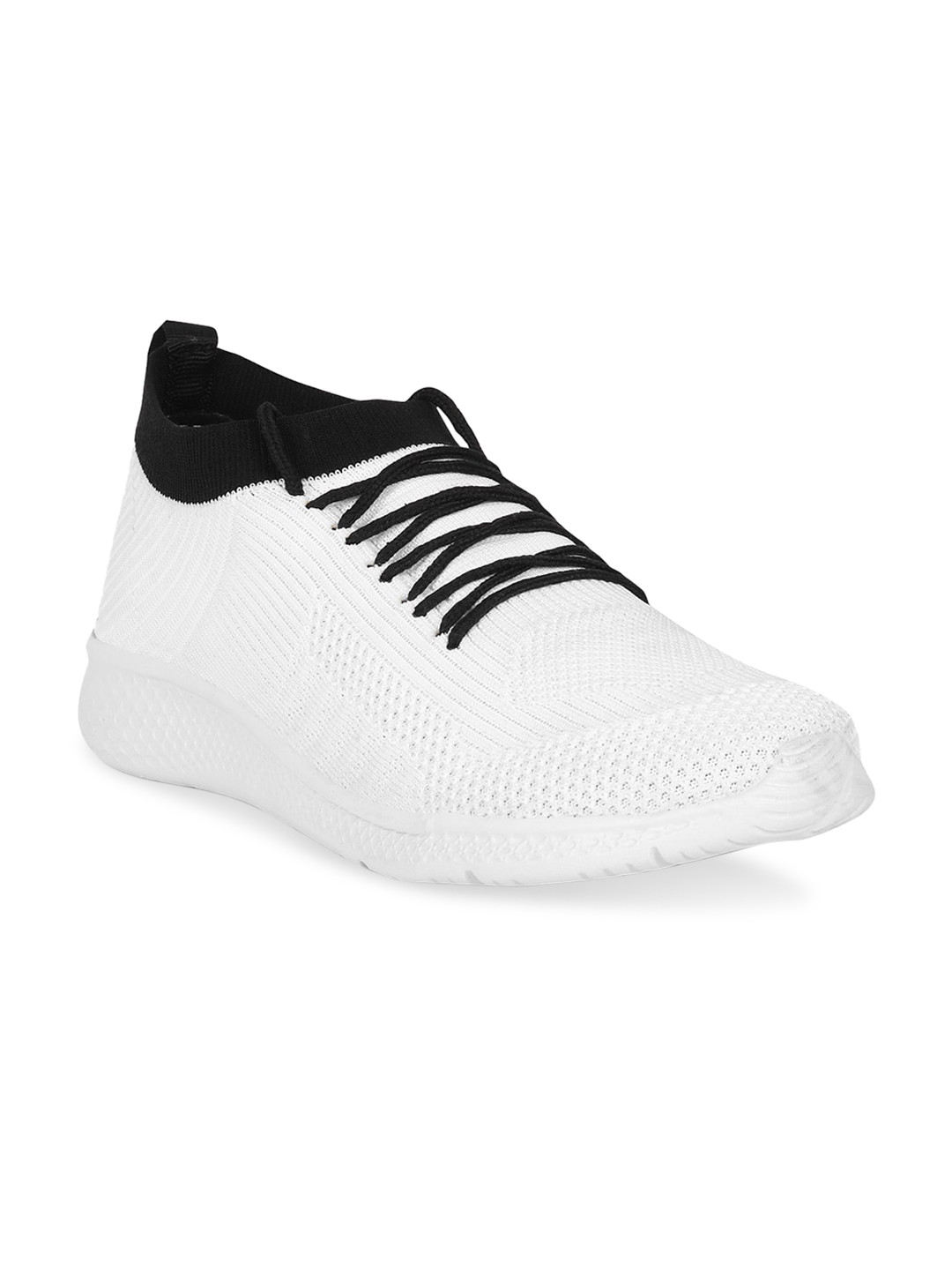 Buy FAST TRAX Men White & Black Woven Design Slip On Sneakers - Casual ...