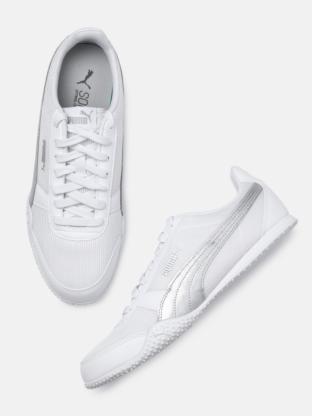 Buy Puma Women White Solid Bella Metallic Formstrip Sneakers - Casual ...