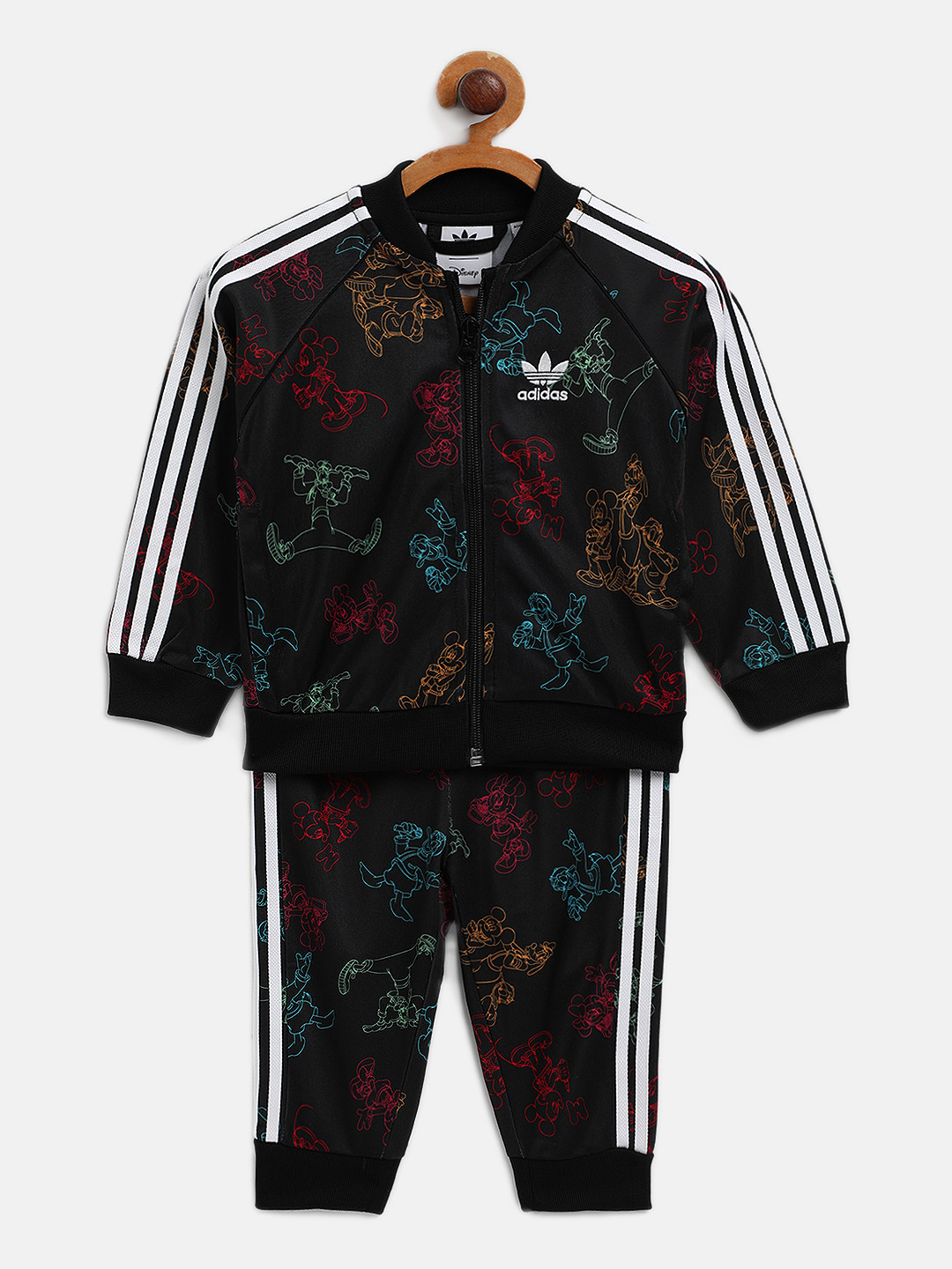 Buy ADIDAS Originals Kids Black Disney Mickey And Friends SST Printed ...
