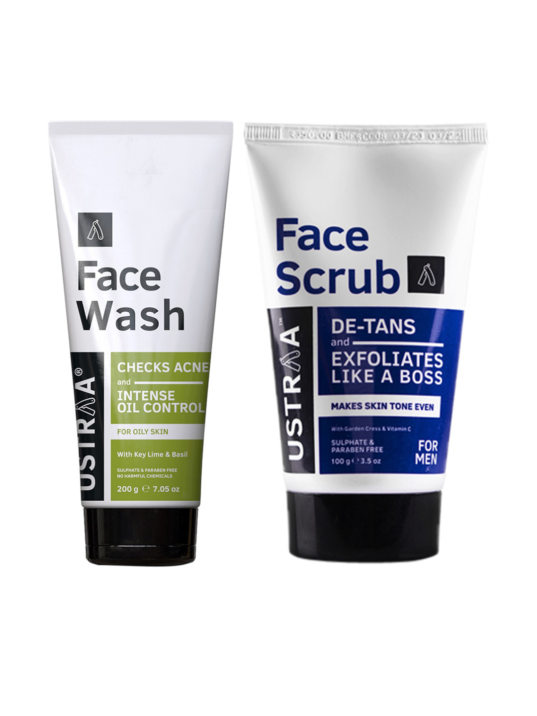 Buy Ustraa Men Acne Control Face Wash & De Tan Face Scrub - Face Wash ...
