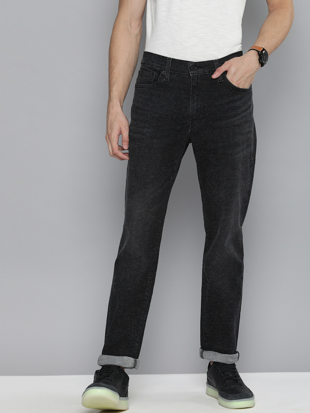 Buy Levis Men Black Solid Slim Fit Stretchable Jeans - Jeans for Men ...