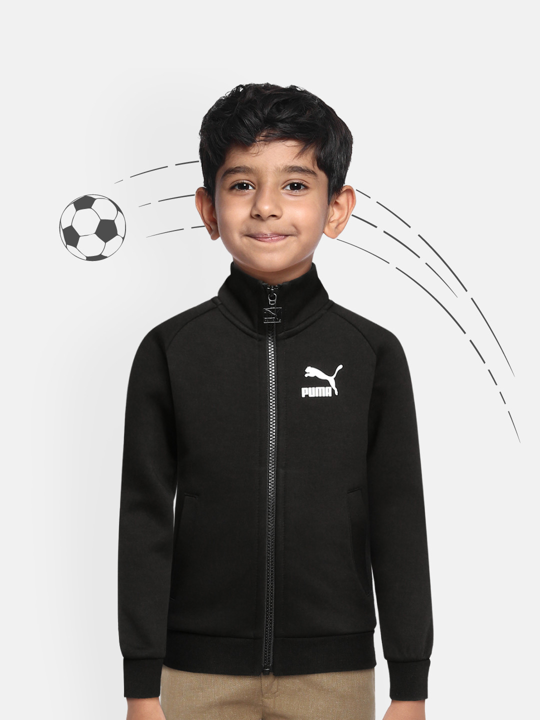 Buy Puma Boys Black Iconic T7 Sporty Sustainable Jacket - Jackets for ...