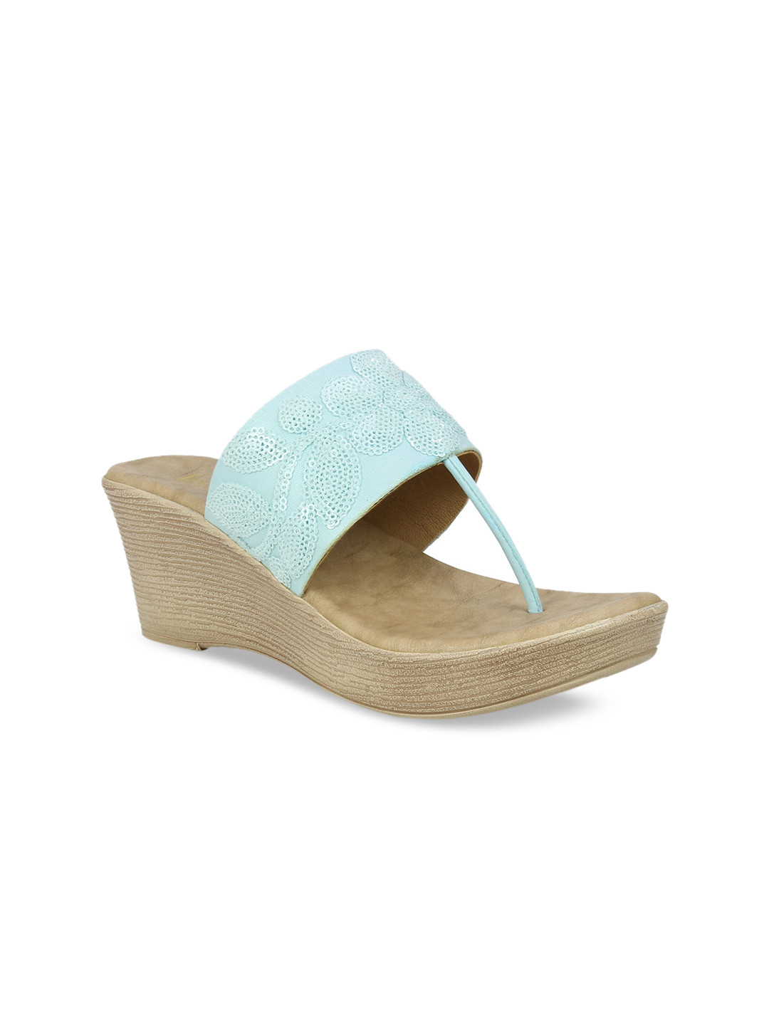 Buy Inc 5 Blue Wedge Sandals - Heels for Women 14862264 | Myntra