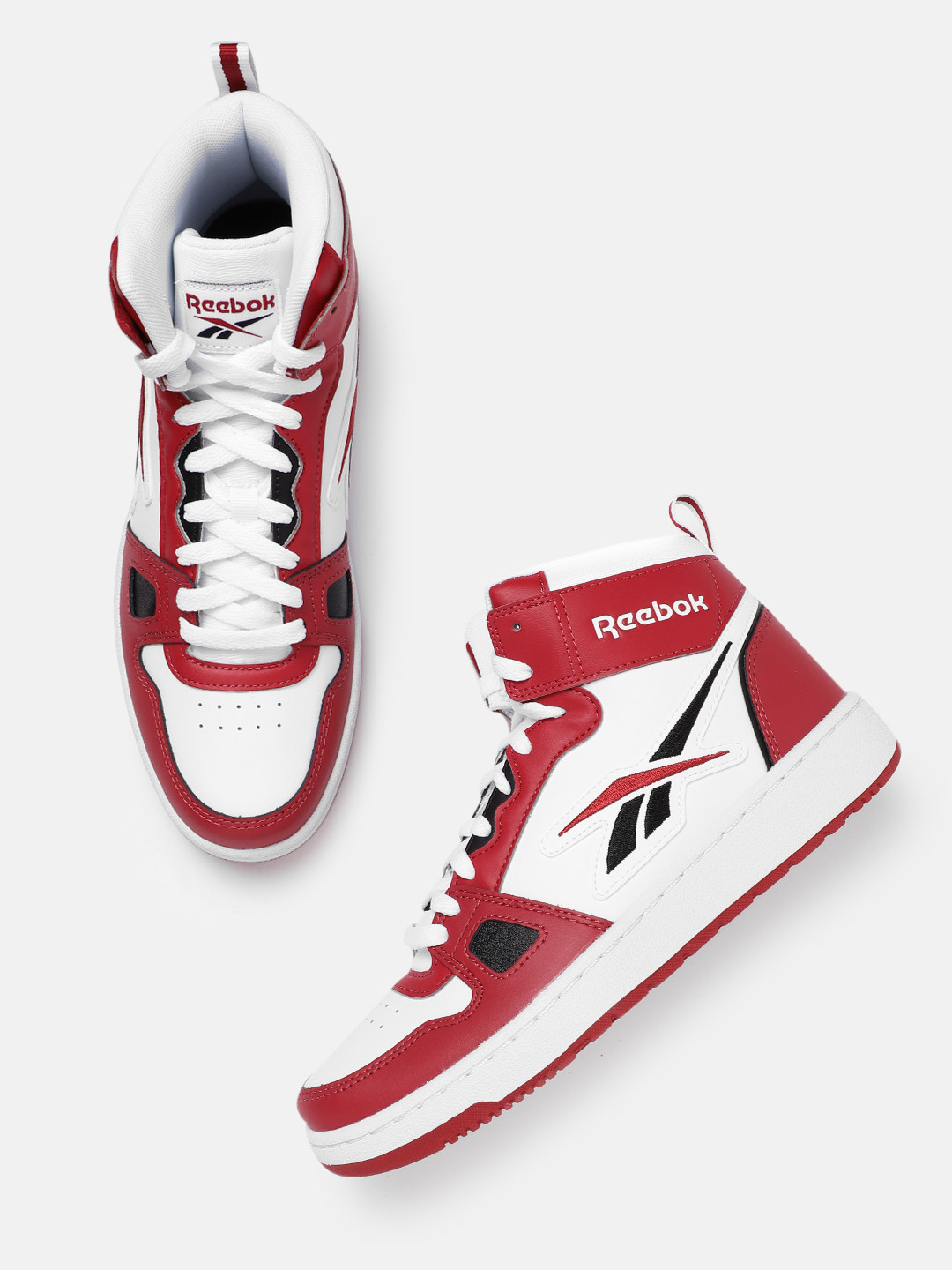 Buy Reebok Classic Unisex Red & White Colourblocked Renegade Mid ...