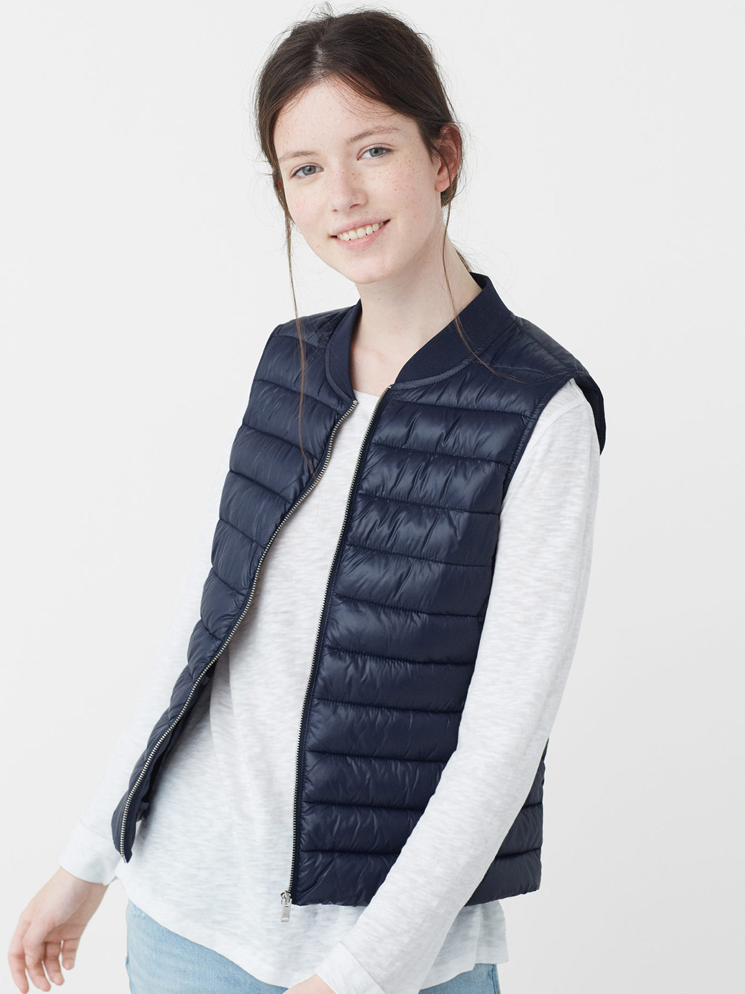 Buy MANGO Navy Sleeveless Puffer Jacket - Jackets for Women 1487036 ...