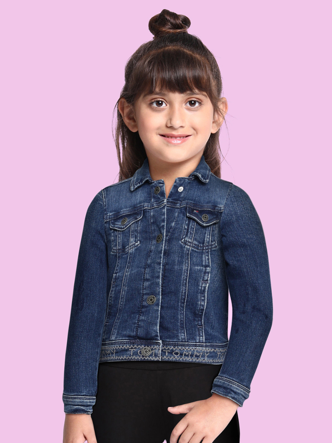 Buy Tommy Hilfiger Girls Blue Denim Jacket - Jackets for Girls 14871340 ...