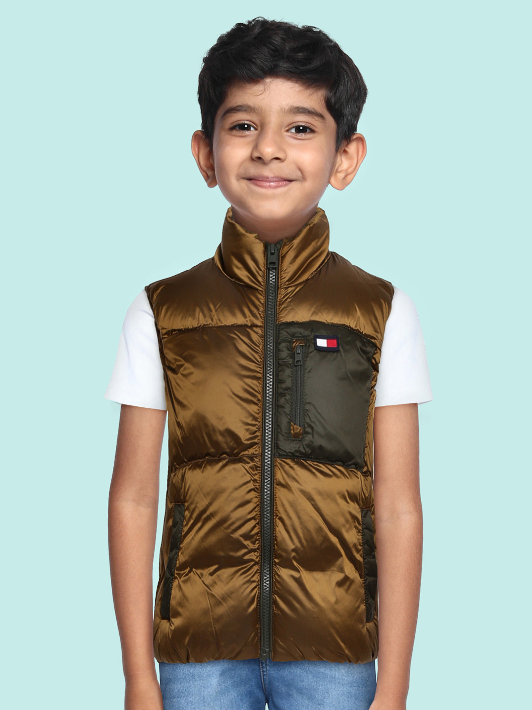 Buy Tommy Hilfiger Boys Copper Toned Puffer Jacket - Jackets for Boys ...