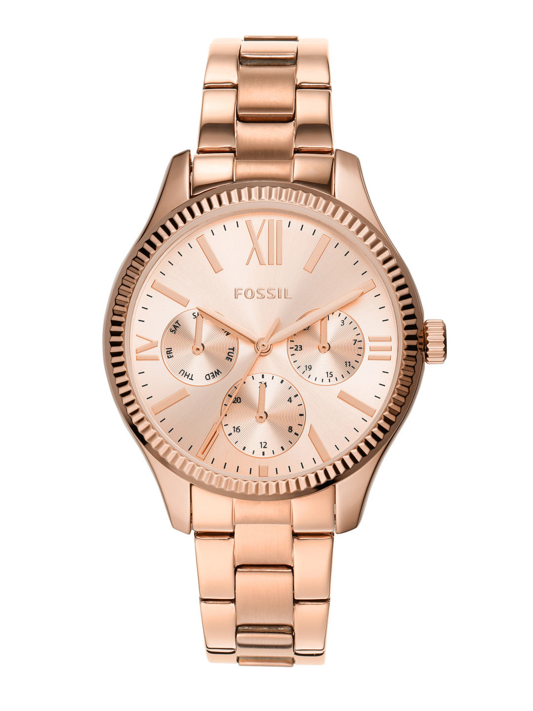 Buy Fossil Women Rose Gold Toned Rye Analogue Watch BQ3691 - Watches ...