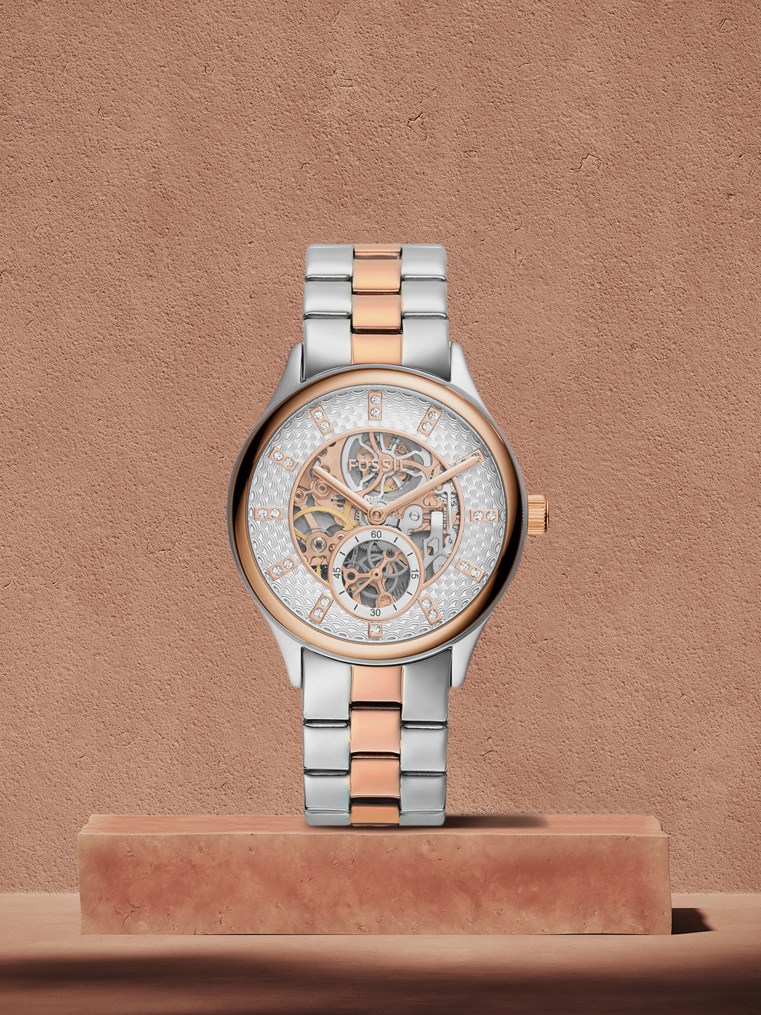 Buy Fossil Women Modern Sophisticate Silver Toned Skeleton Dial ...