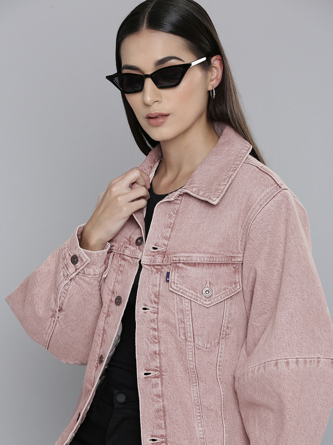 Buy Levis Women Pink Washed Denim Trucker Jacket - Jackets for Women ...