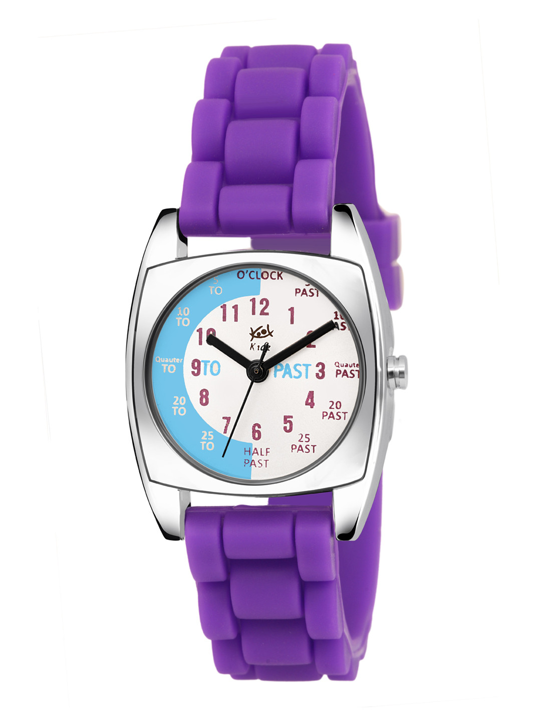 Buy Kool Kidz Unisex Kids White Printed Dial & Purple Straps Analogue ...
