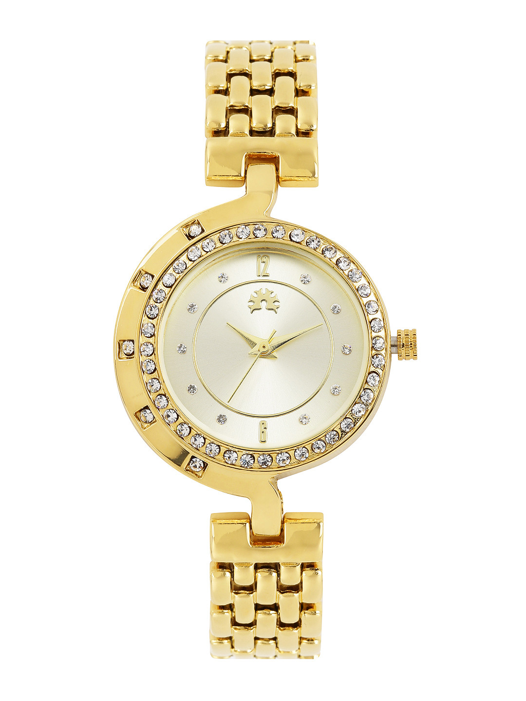 Buy Anouk Women Muted Gold Toned Embellished Analogue Watch A1 B ...