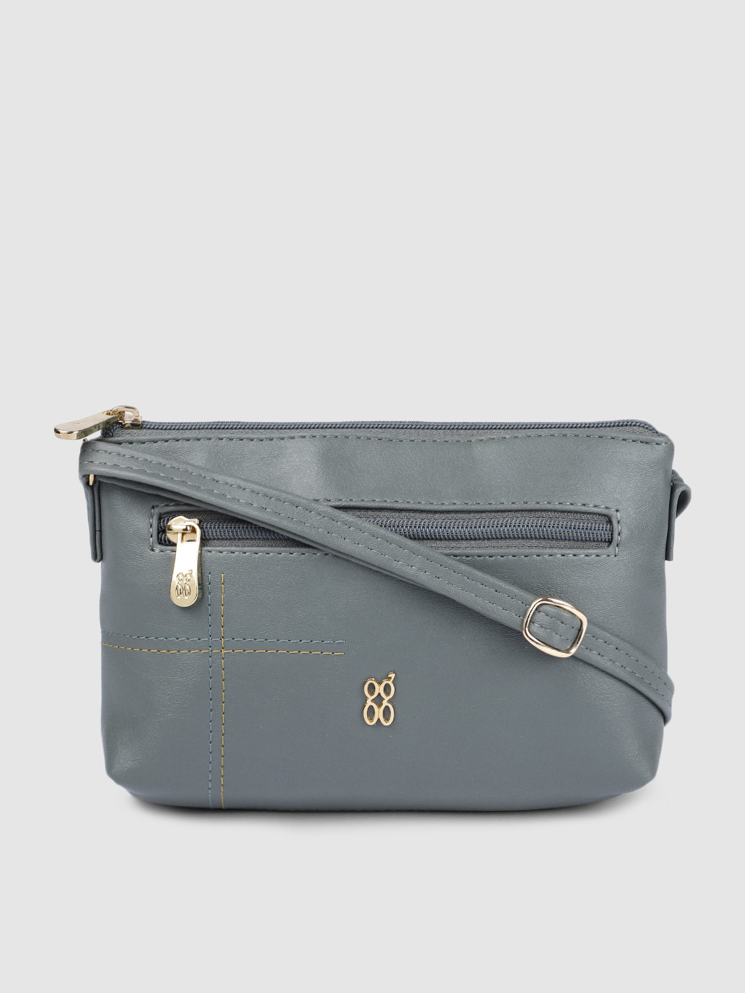Buy Baggit Grey Solid Purse With Shoulder Strap - Clutches for Women ...