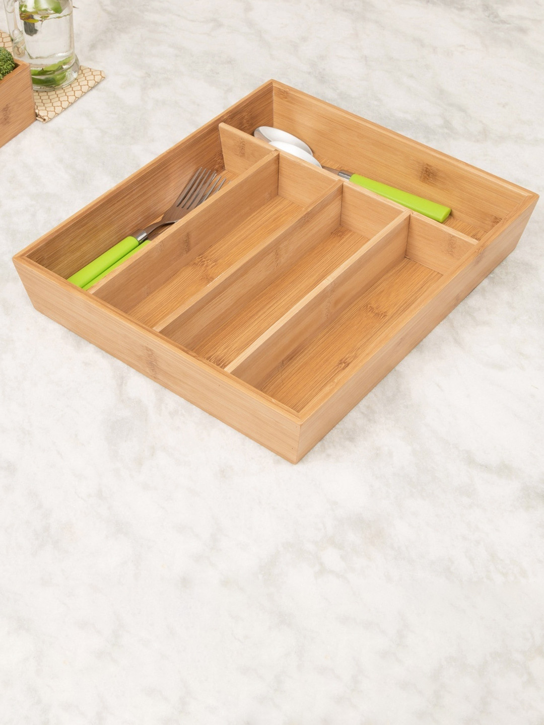 Buy Home Centre Brown Orion Mattle Bamboo Wood Tool Organizer ...