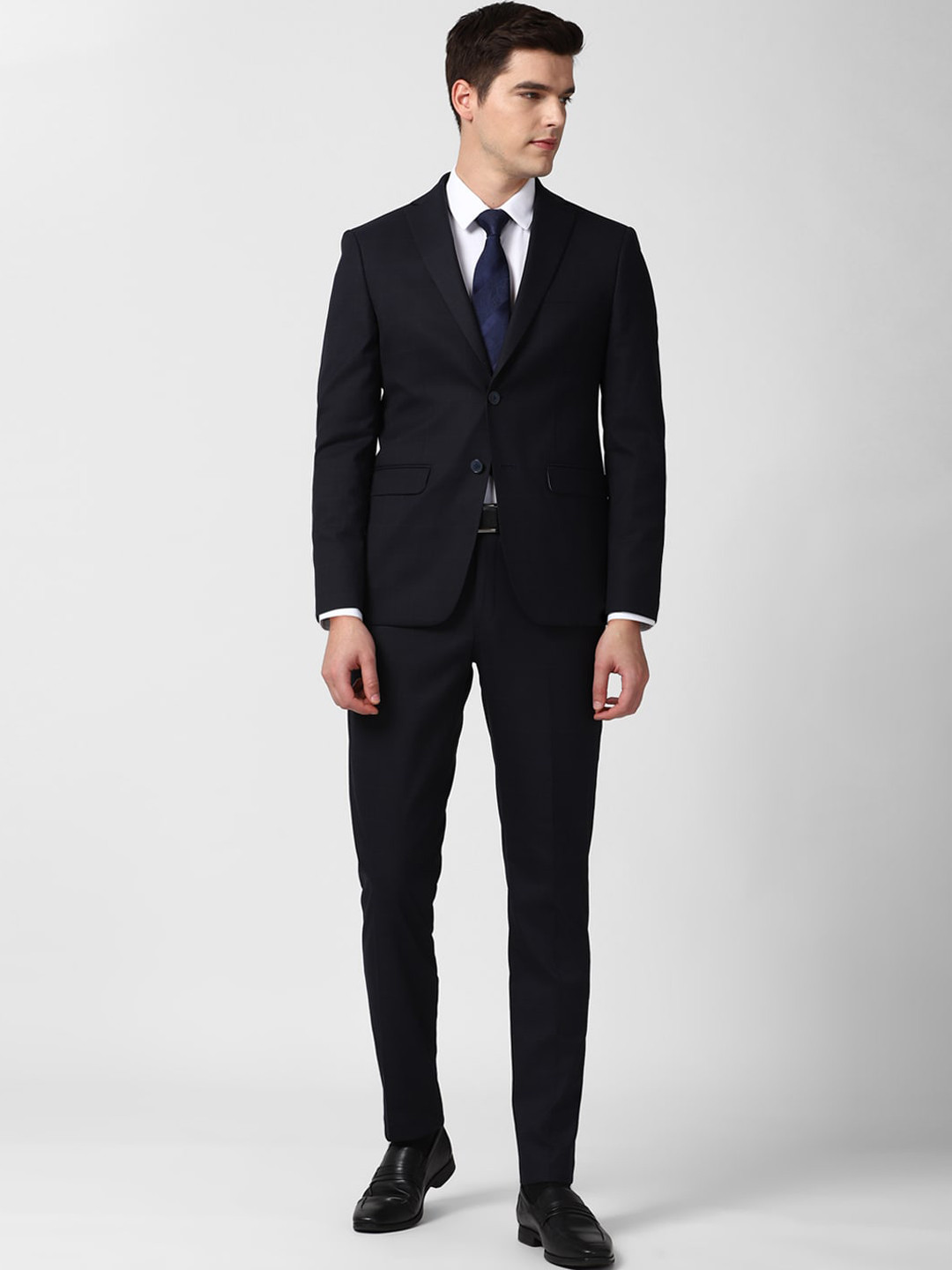 Buy Peter England Elite Mens Navy Blue Two Piece Suit - Suits for Men ...