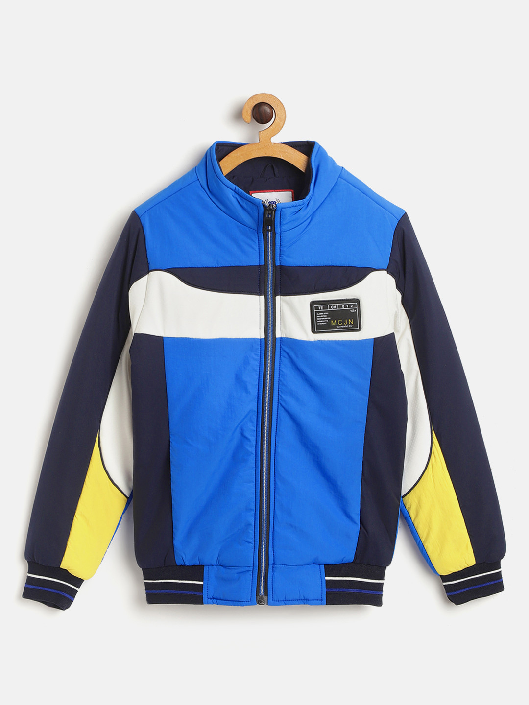 Buy Monte Carlo Boys Blue & White Colourblocked Bomber Jacket - Jackets ...