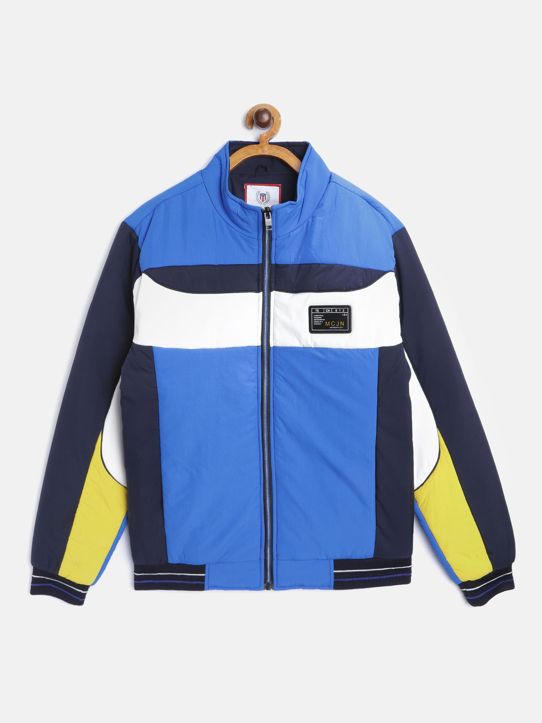 Buy Monte Carlo Boys Blue & White Colourblocked Bomber Jacket - Jackets ...