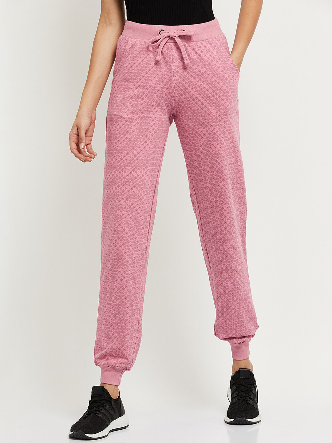 Buy Max Women Pink Printed Joggers - Track Pants for Women 14913528 ...
