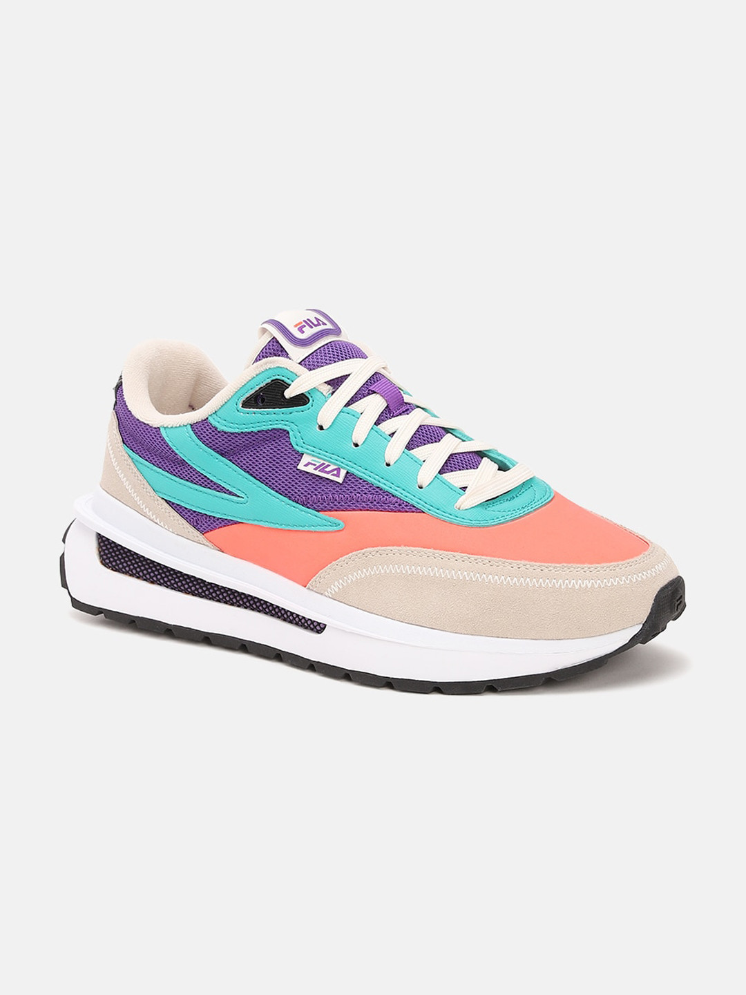 Buy FILA Men Multicoloured Colourblocked Leather Lace Up Sneakers ...