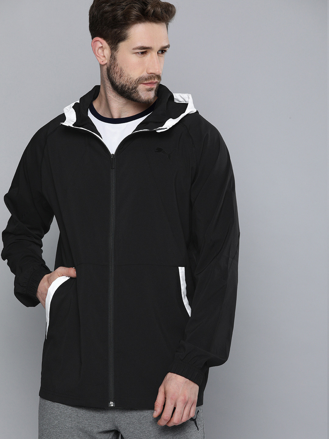 Buy Puma Men Black Dry CELL Vent Woven Training Jacket - Jackets for ...