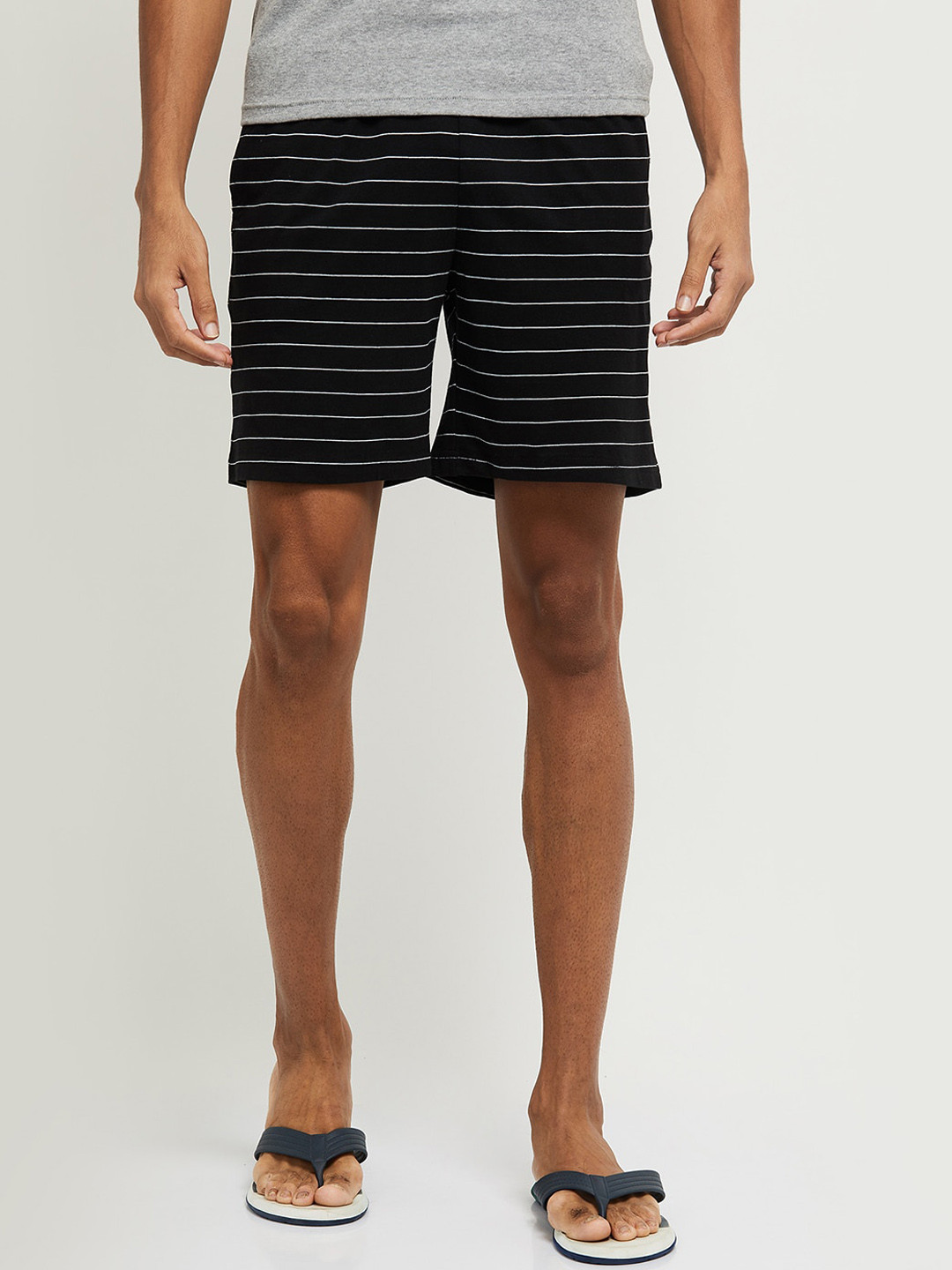 Buy Max Men Black Striped Mid Rise Regular Shorts - Shorts for Men ...