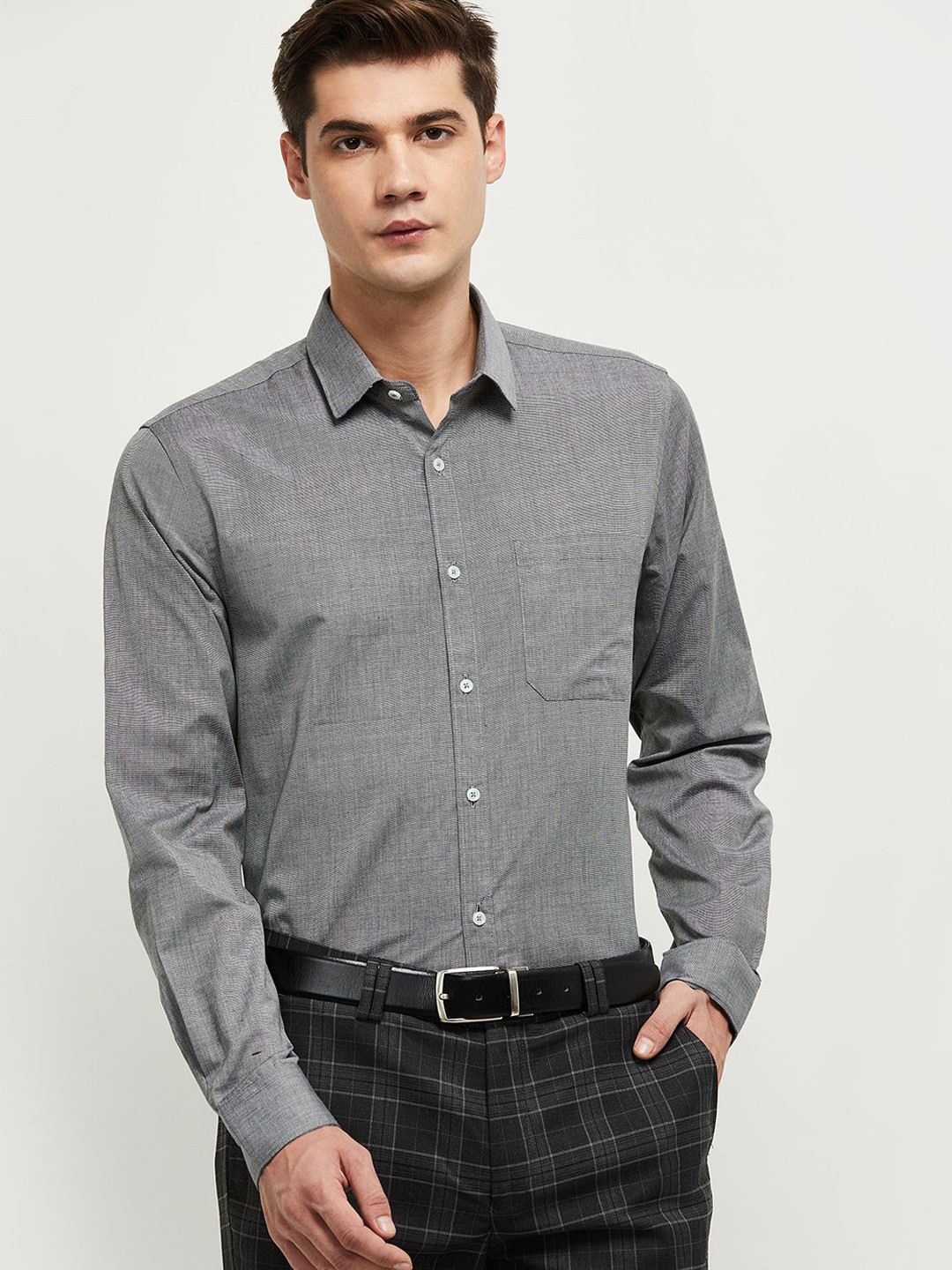 Buy Max Men Grey Solid Casual Shirt - Shirts for Men 14924184 | Myntra