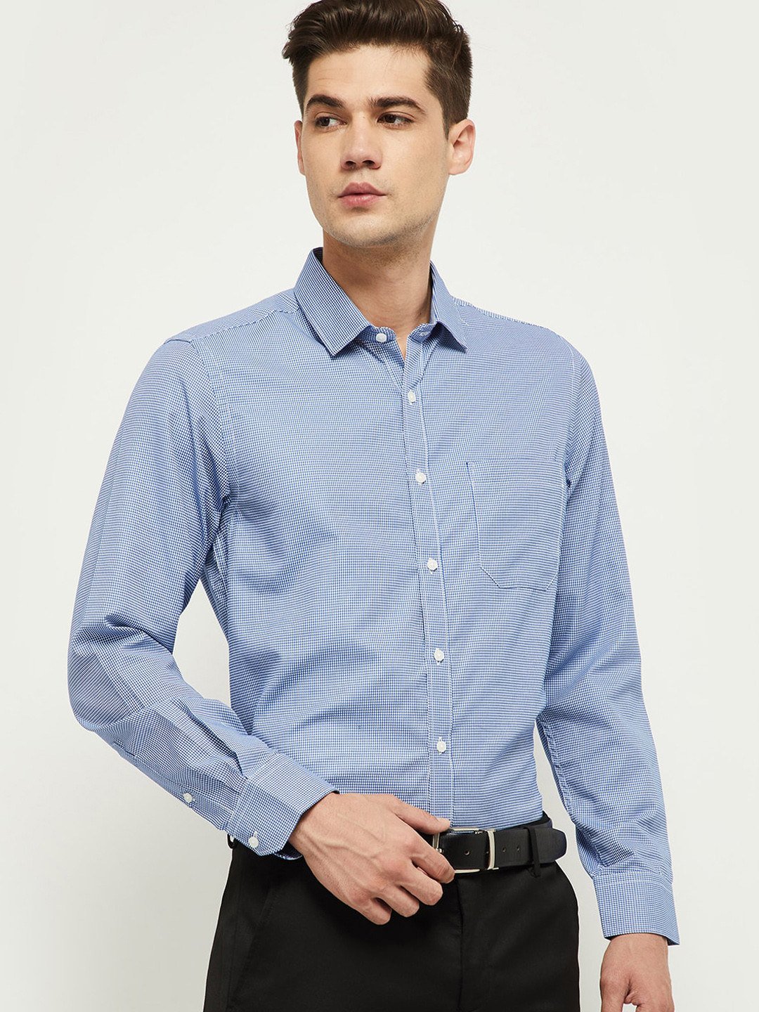 Buy Max Men Blue Checked Formal Shirt - Shirts for Men 14924198 | Myntra