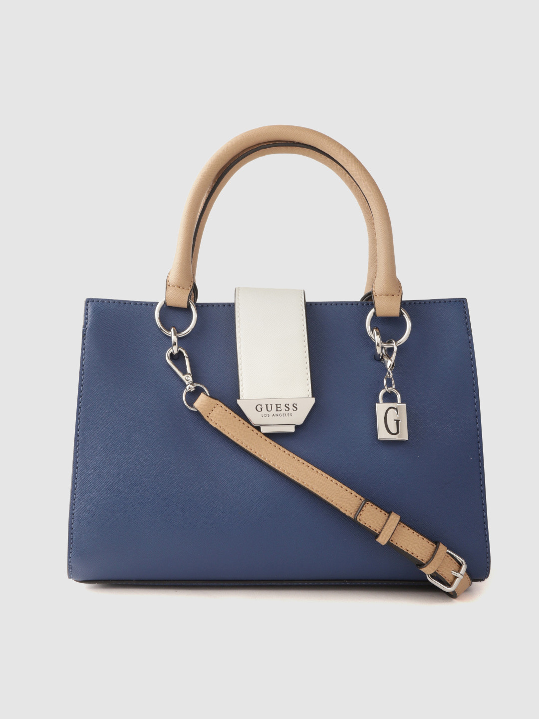 Buy GUESS Navy Blue Solid Handheld Bag - Handbags for Women 14933518 ...