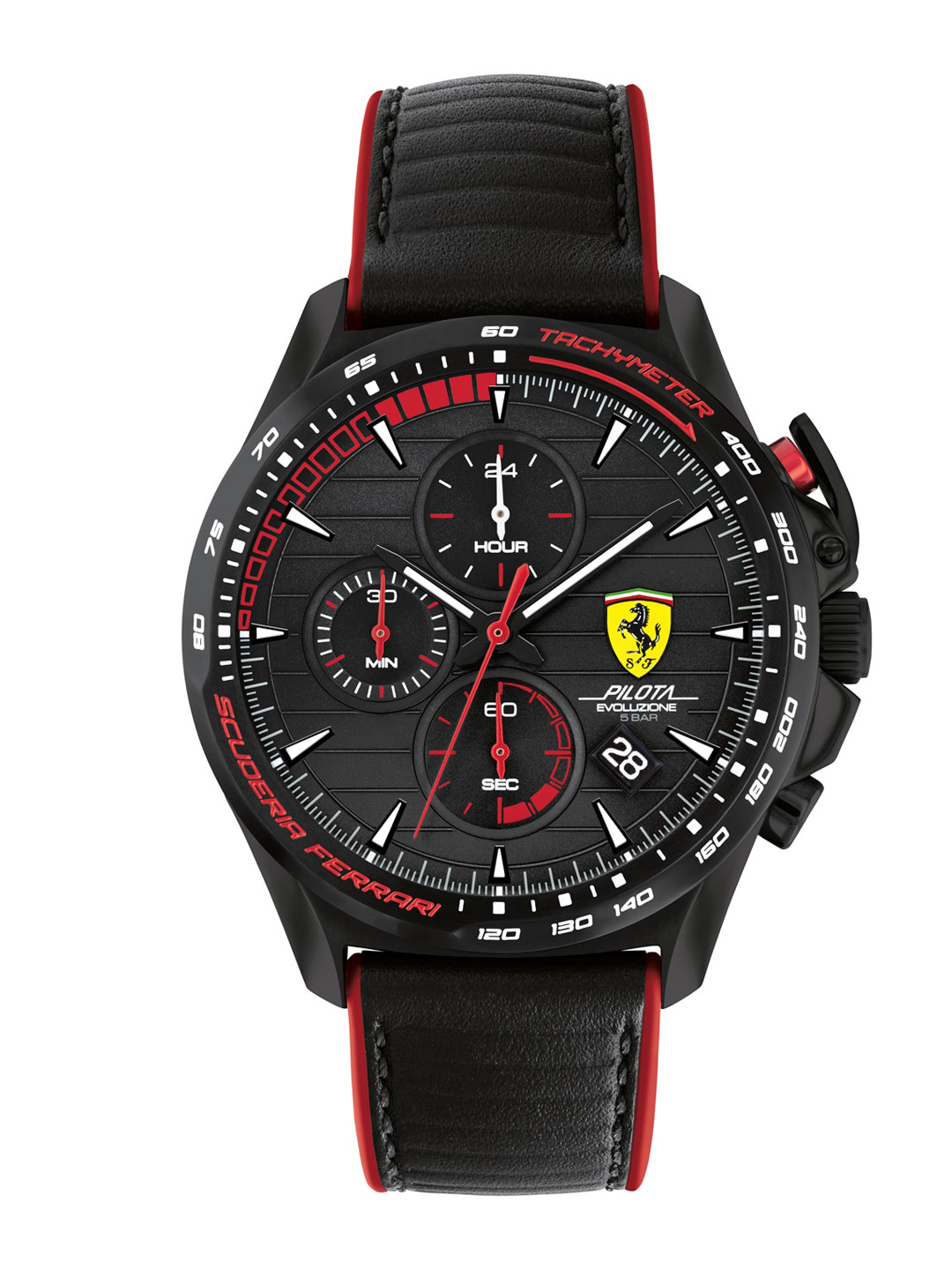 Buy SCUDERIA FERRARI Men Black Brass Dial & Black Leather Straps ...