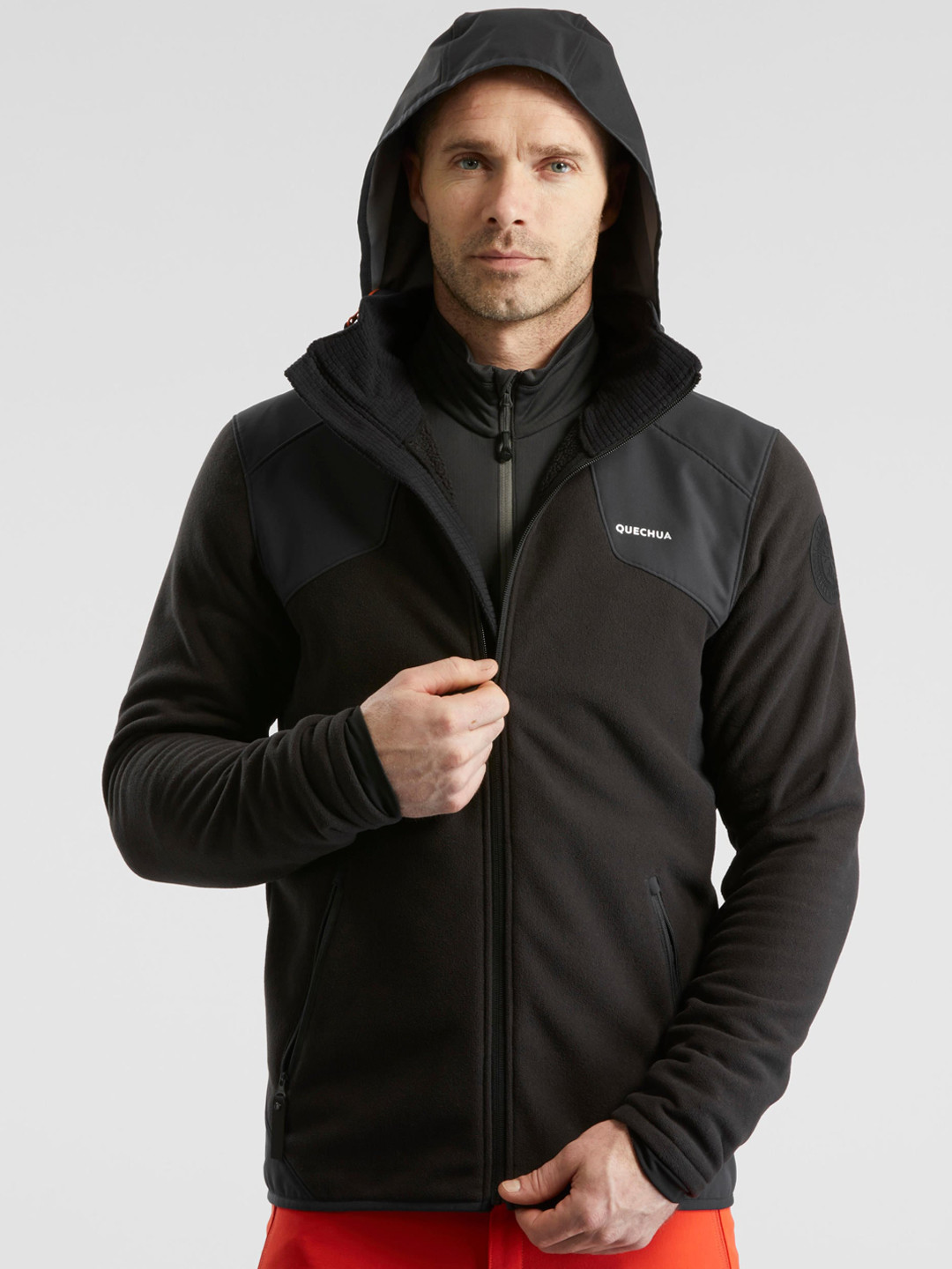 Buy Quechua By Decathlon Men Black Outdoor Sporty Jacket - Jackets for ...