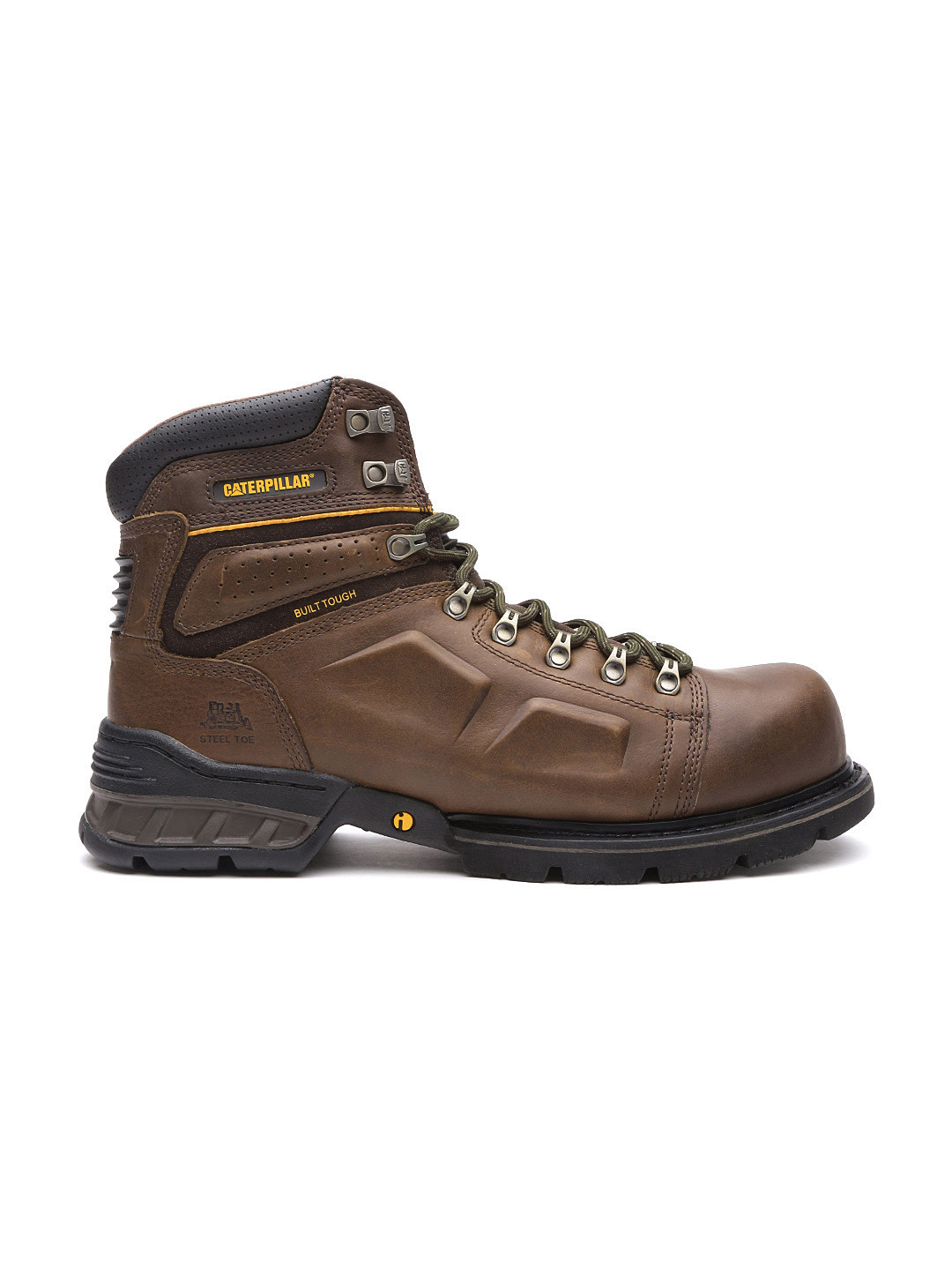 Buy CAT Men Coffee Brown Endure Steel Toe Leather Boots - Boots for Men ...