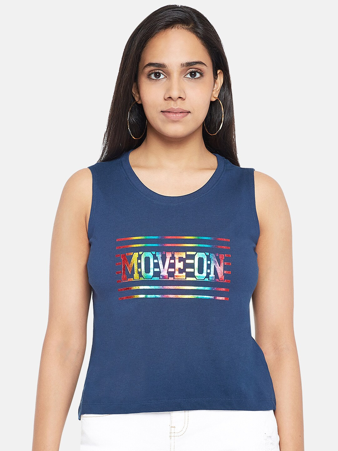 Buy People Navy Blue Regular Top - Tops for Women 14946396 | Myntra