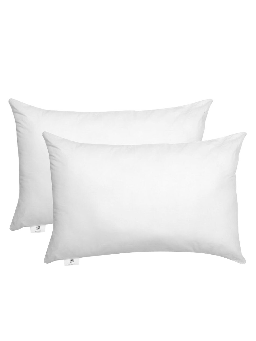 Buy ROMEE Set Of 2 White Solid Microfiber Rectangular Cushion Fillers ...