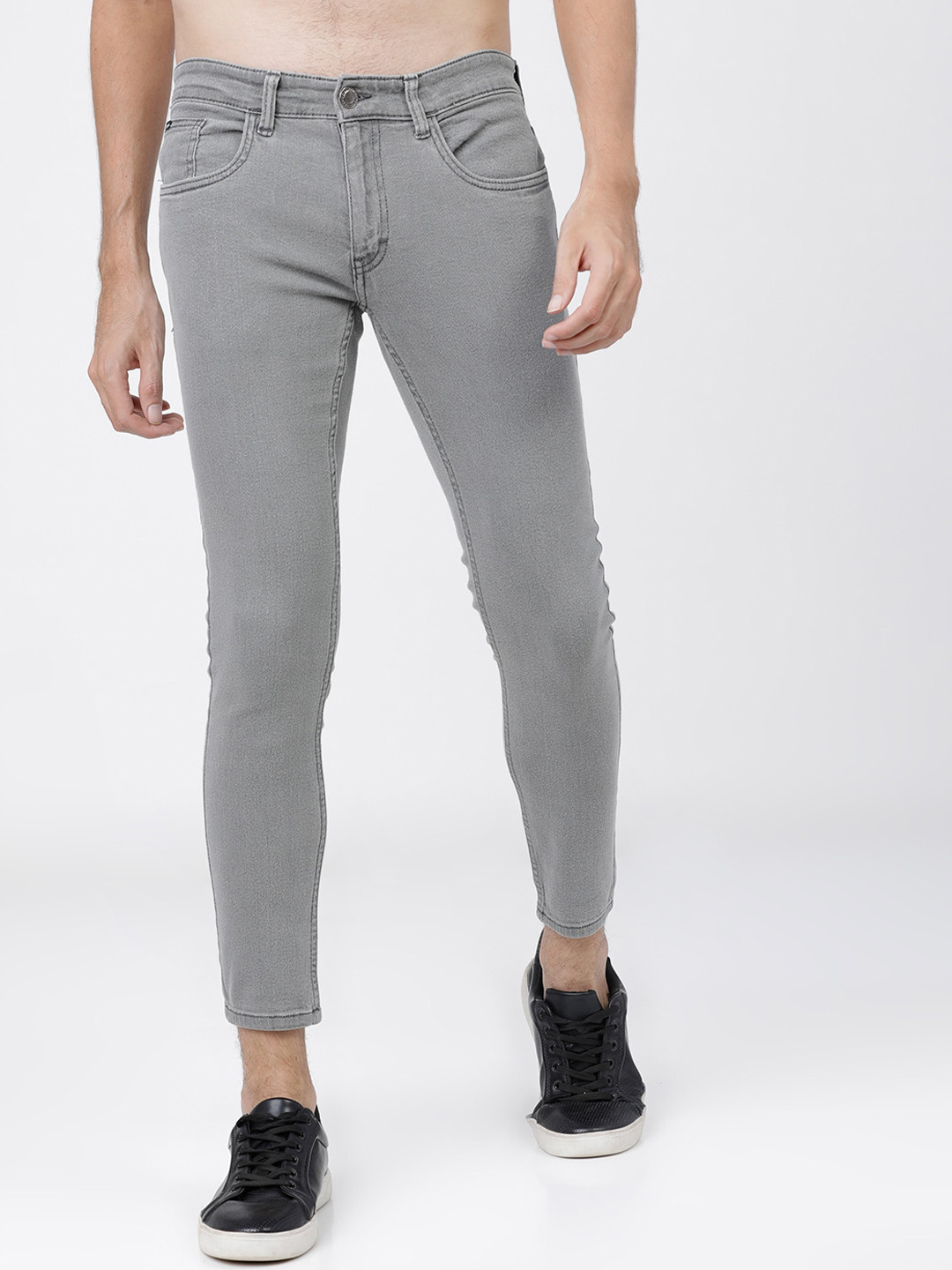 Buy HIGHLANDER Men Grey Tapered Fit Stretchable Jeans - Jeans for Men ...