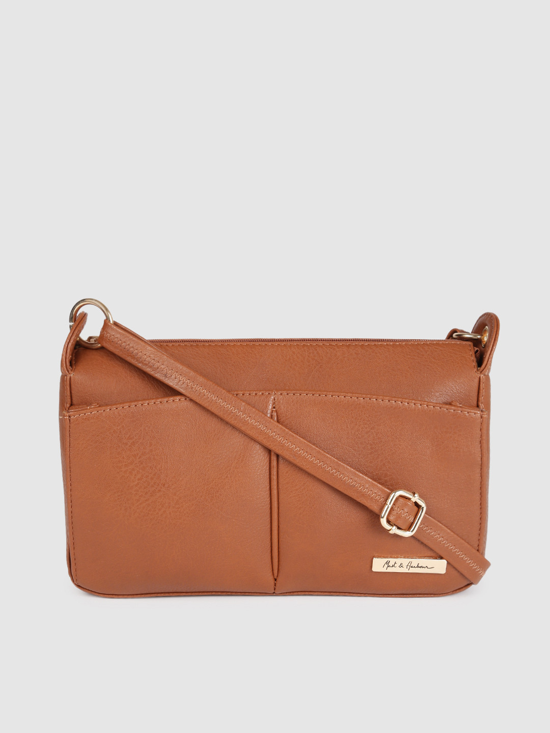 Buy Mast & Harbour Rust Brown Structured Sling Bag - Handbags for Women ...