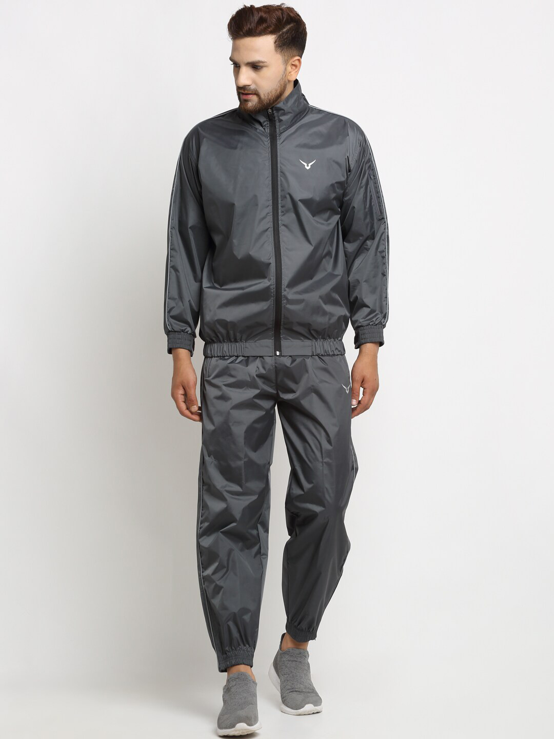 Buy Invincible Men Grey Pro Weight Loss Sauna Tracksuit - Tracksuits ...