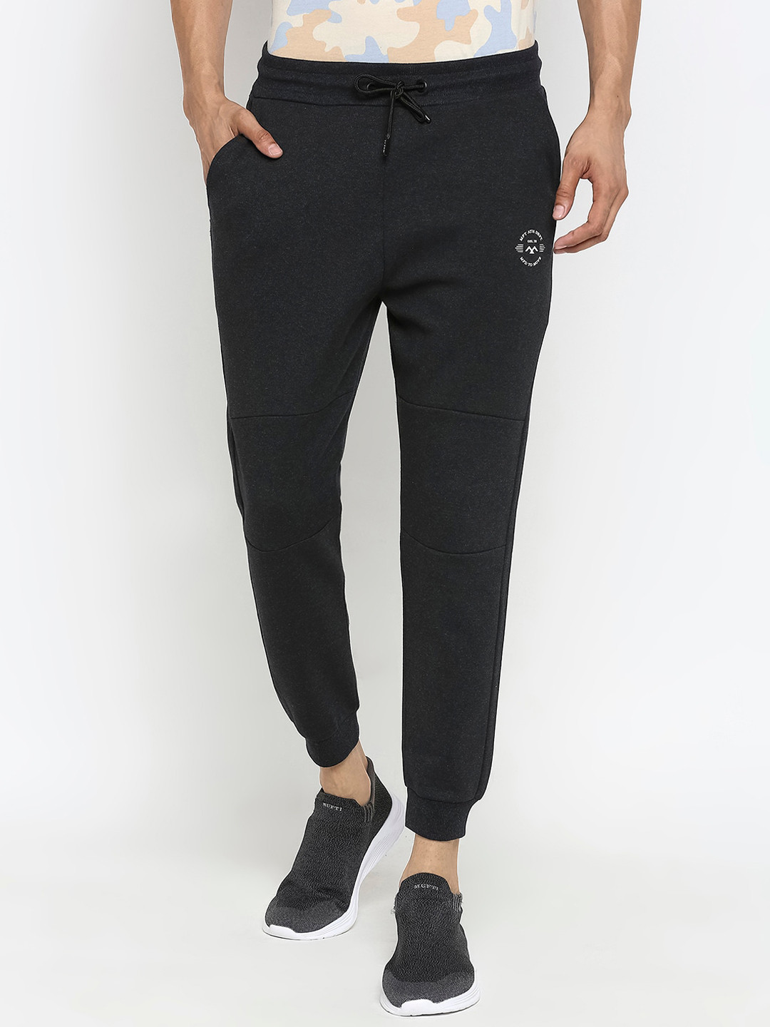 Buy Mufti Men Charcoal Grey Solid Sport Edition Knitted Jogger - Track ...