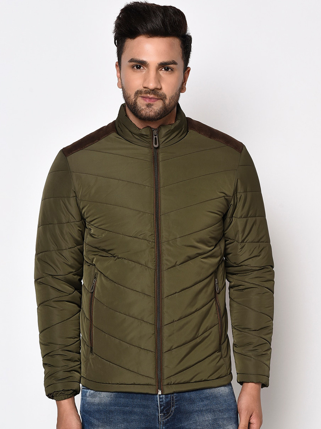 Buy METTLE Men Olive Green Padded Jacket - Jackets for Men 14999004 | Myntra