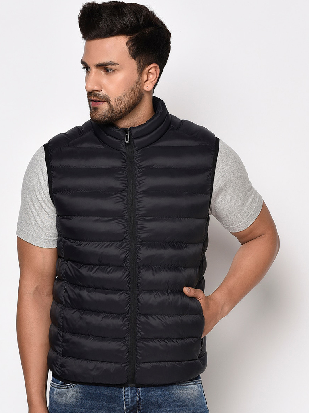 Buy METTLE Men Black Puffer Jacket - Jackets for Men 14999030 | Myntra