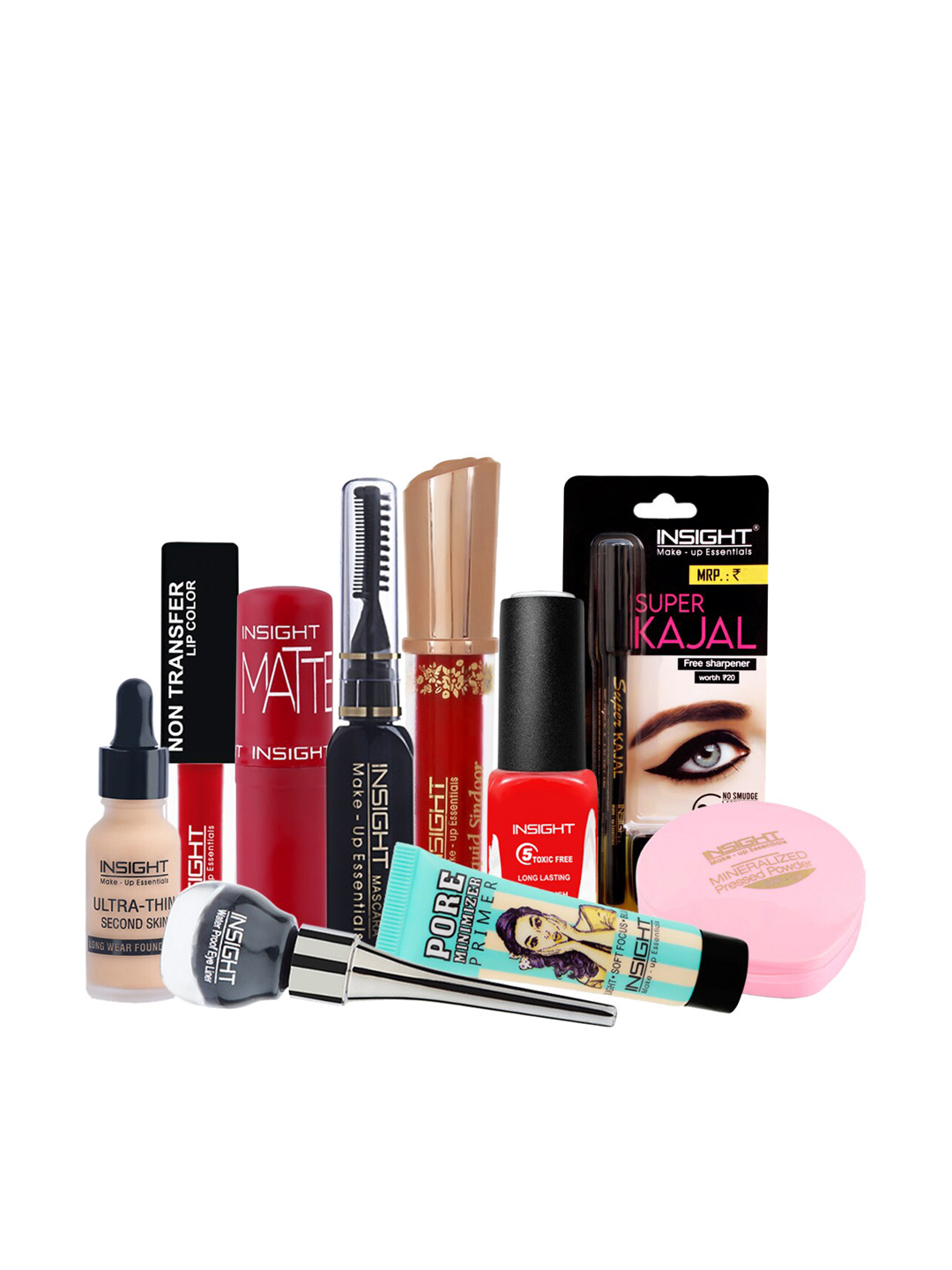 Buy INSIGHT Cosmetics Combo Of Primer Fixer Loose Poder And Eyeliner ...