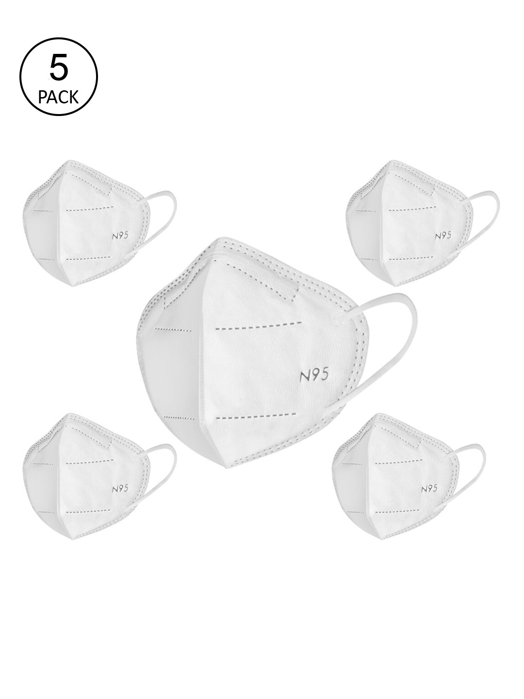 Buy LOIS CARON Pack Of 5 White N95 Outdoor Masks - Outdoor Masks for ...