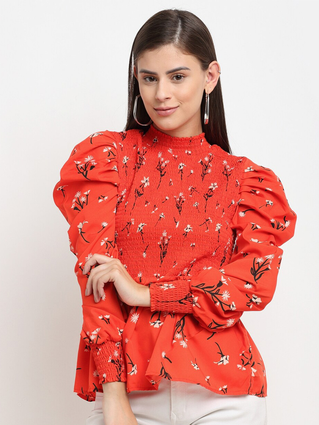 Buy Emeros Red Floral Crepe Regular Top - Tops for Women 15019252 | Myntra